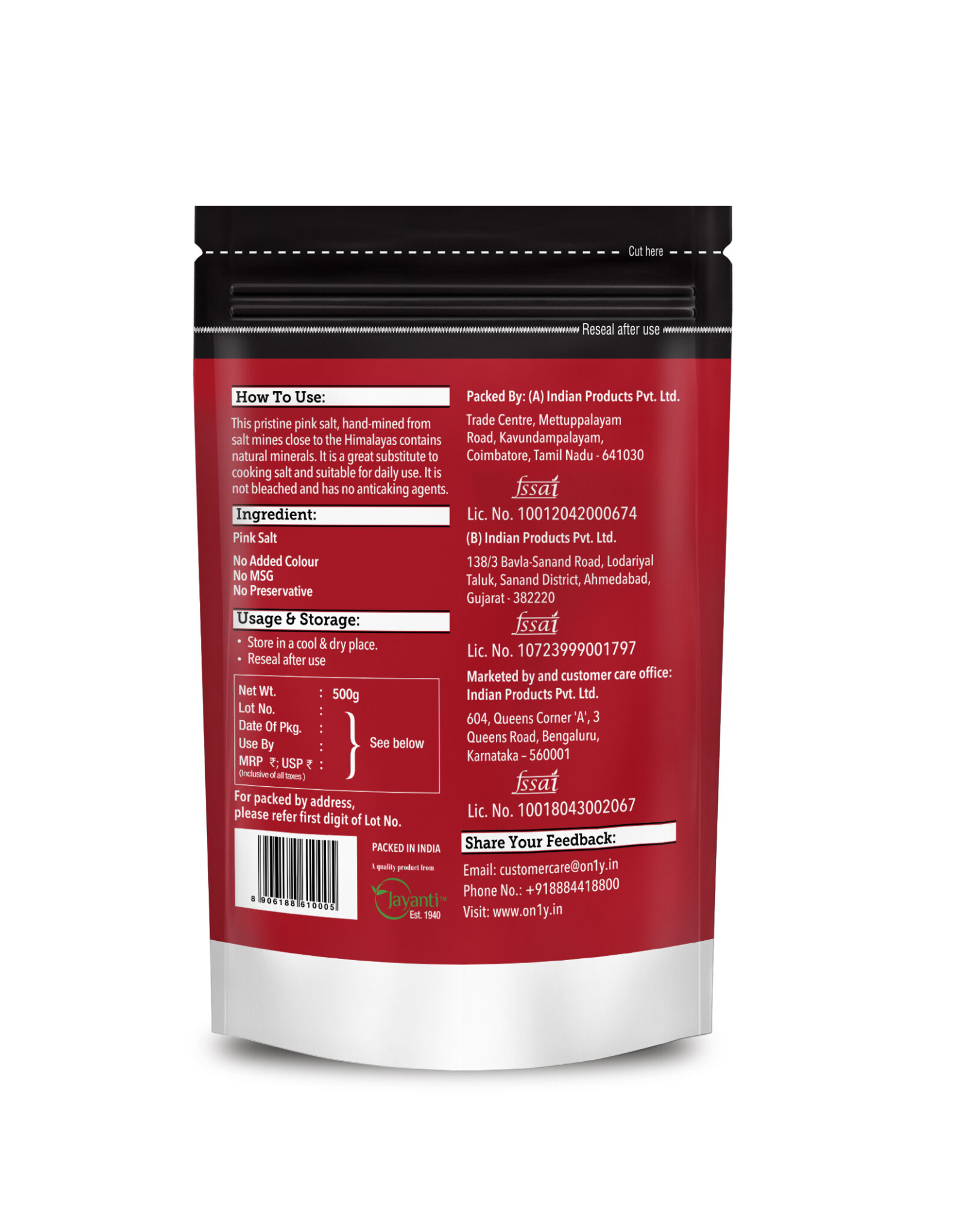On1y Pink Salt 500 g - On1y